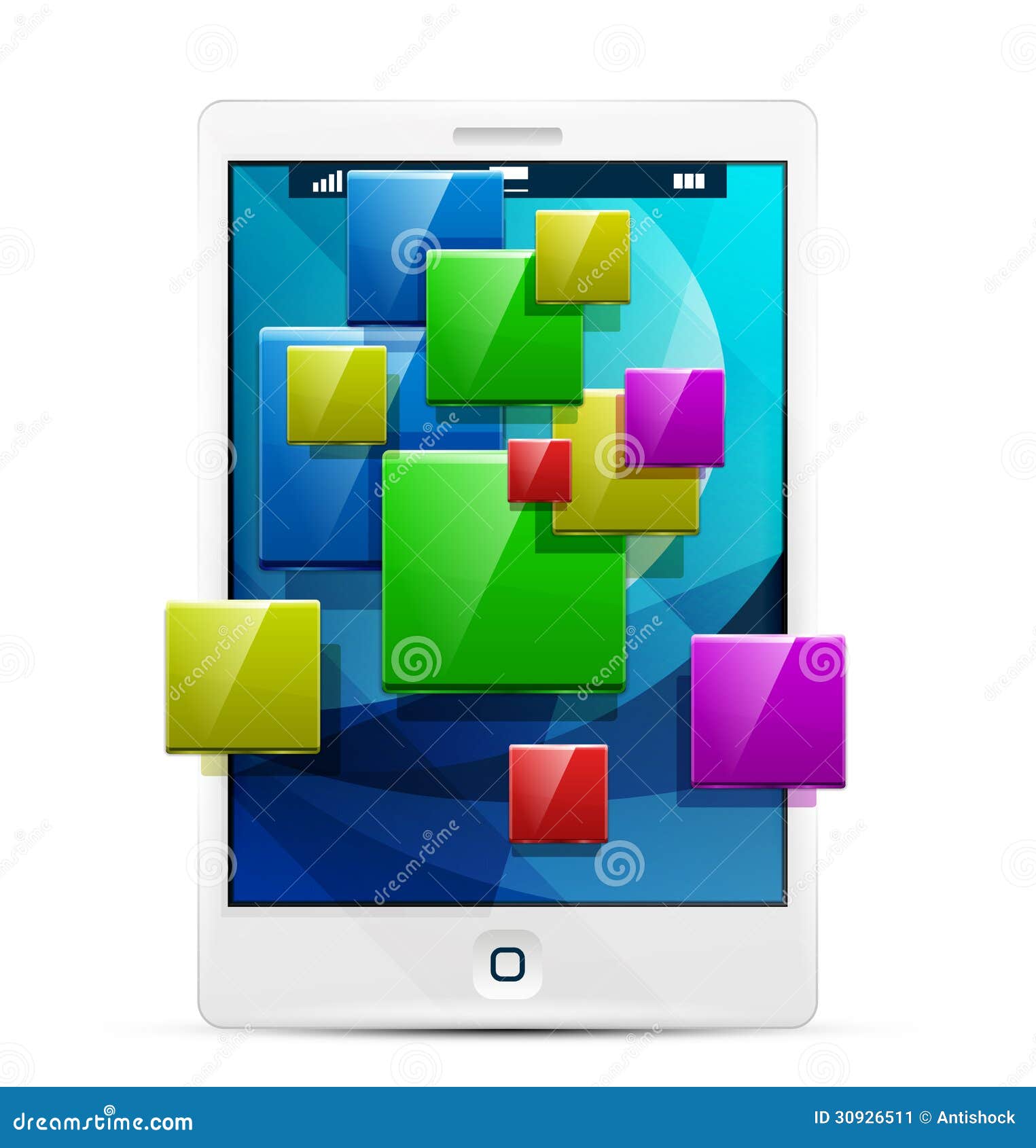 Mobile apps concept stock vector. Illustration of blue - 30926511