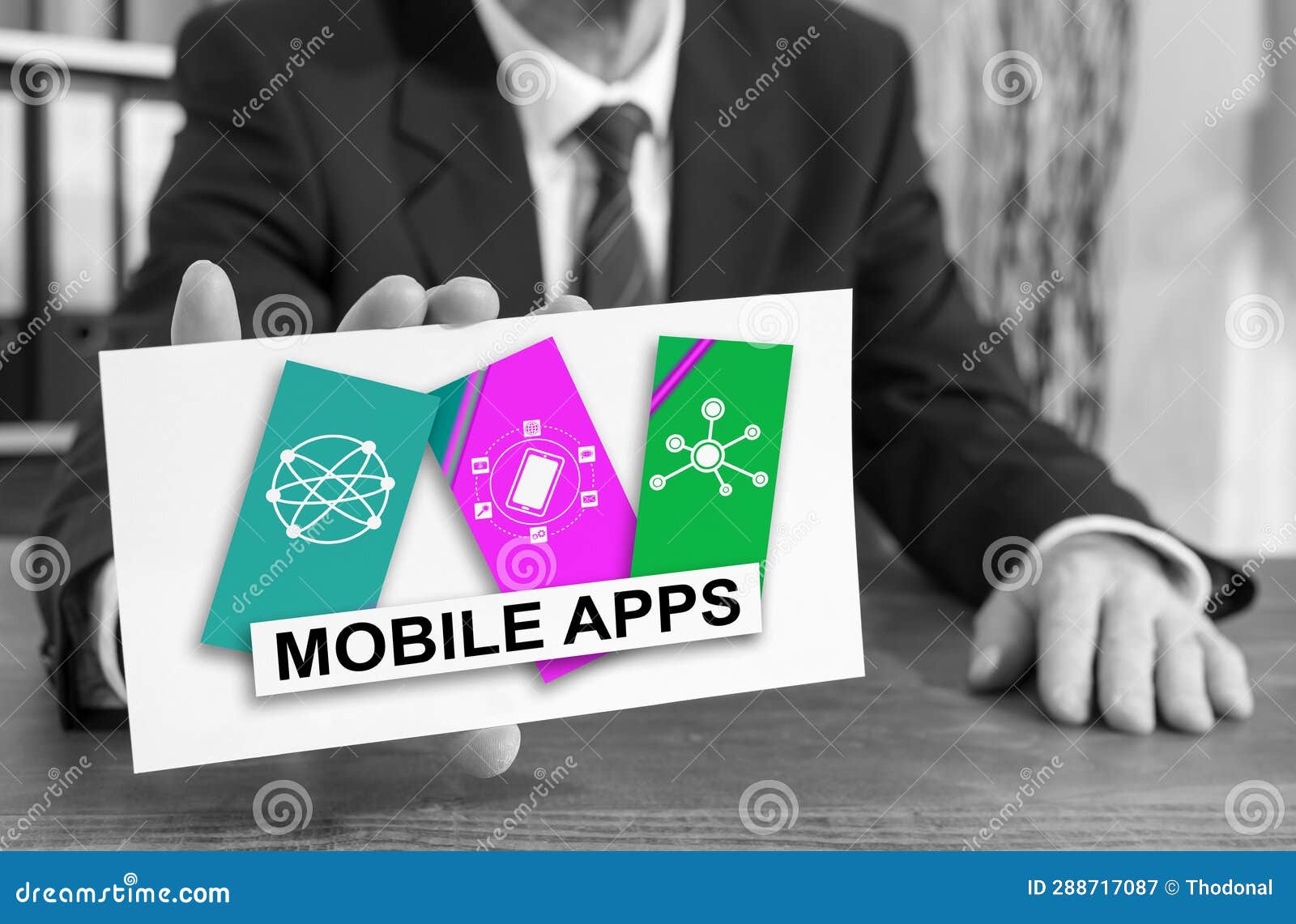 Mobile Apps Concept on an Index Card Stock Image - Image of technology ...