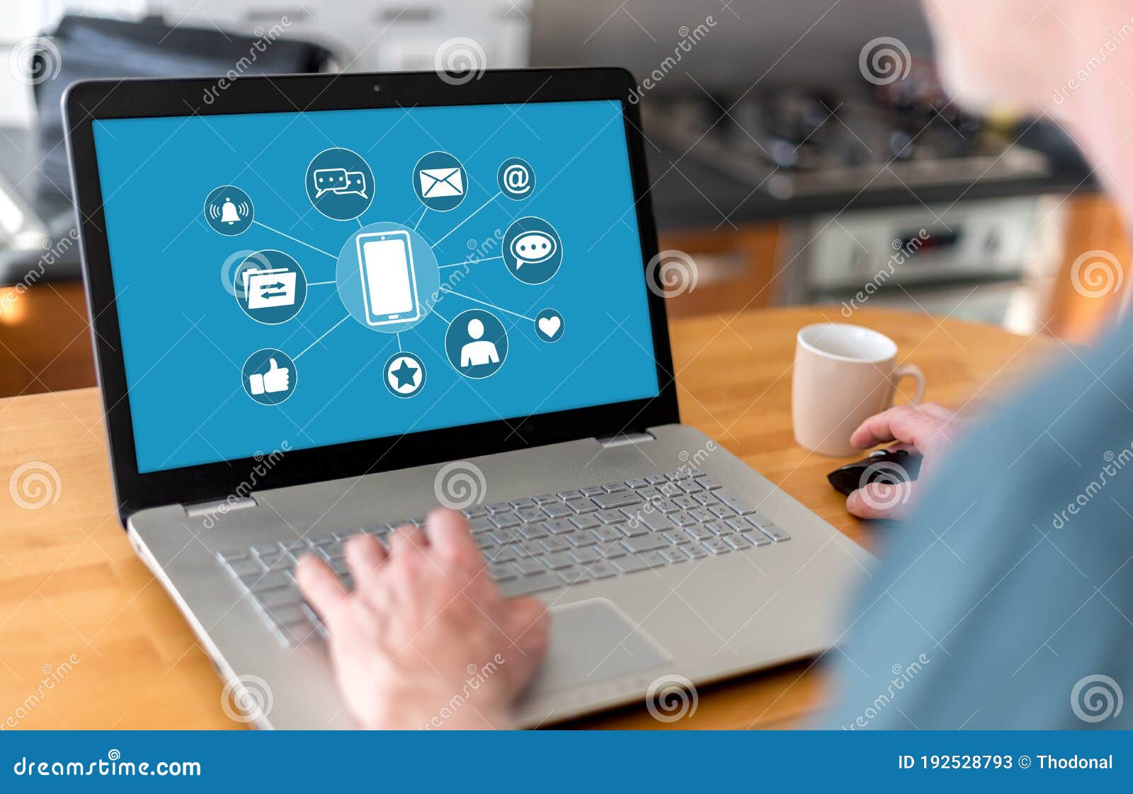 Mobile Apps Concept on a Laptop Stock Image - Image of internet ...