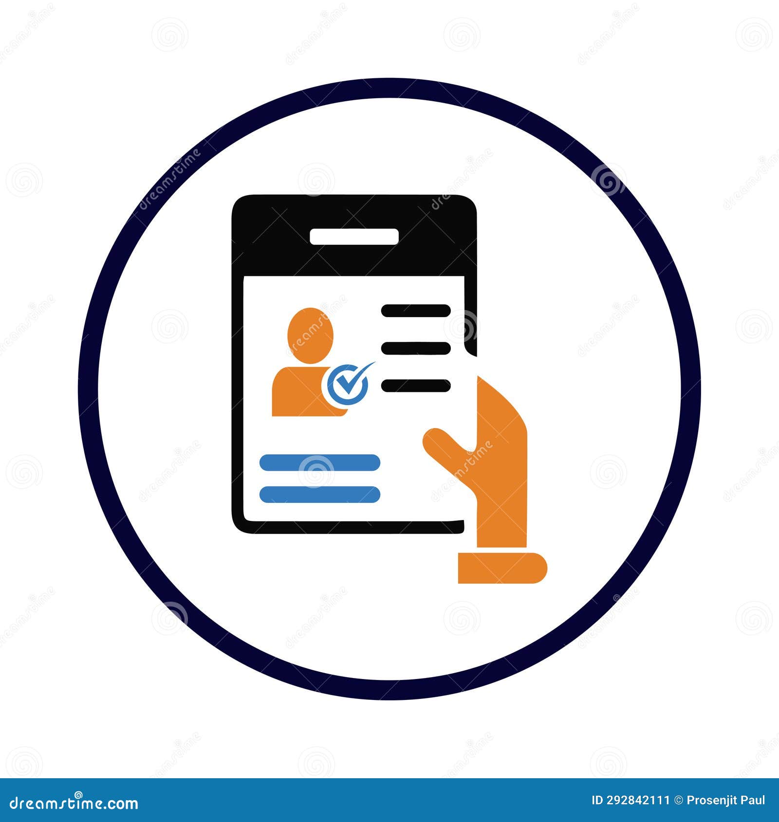 Mobile Apps Id Verification Icon Stock Vector - Illustration of person ...