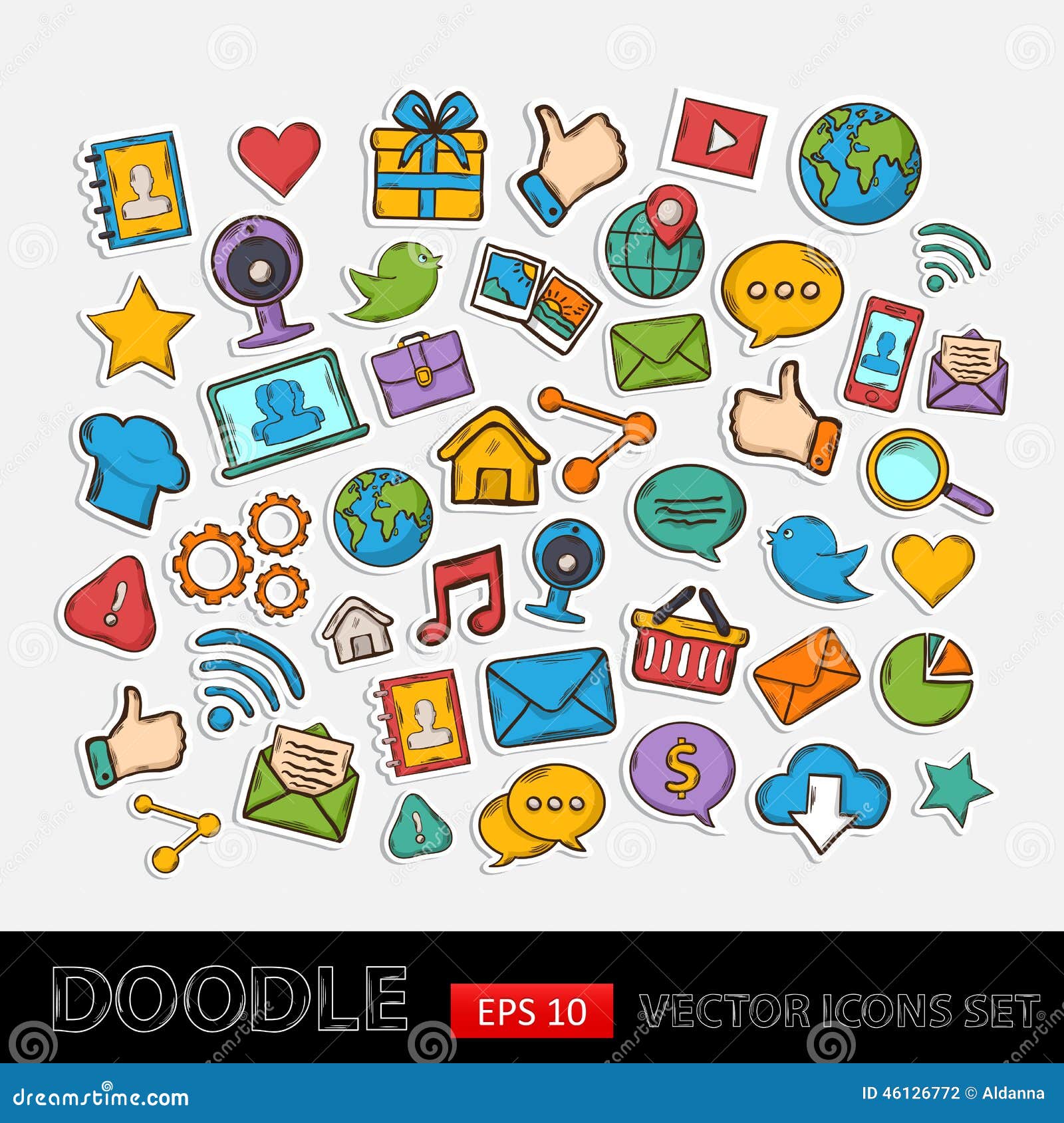 Mobile Apps Scrapbook Sticker Set Stock Vector - Illustration of ...