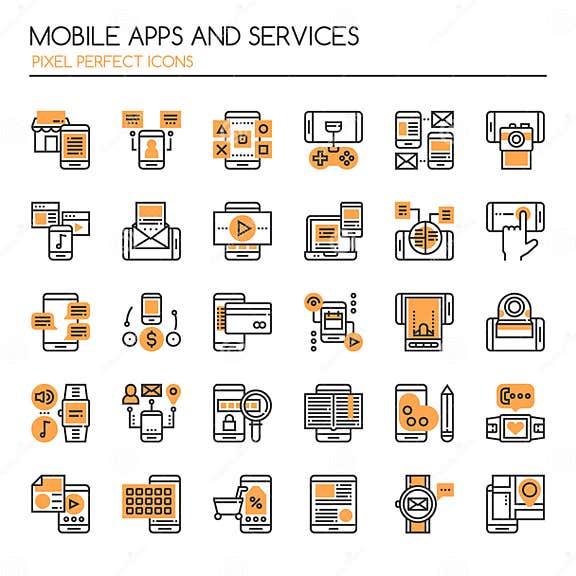 Mobile Apps and Service stock vector. Illustration of clock - 100625874