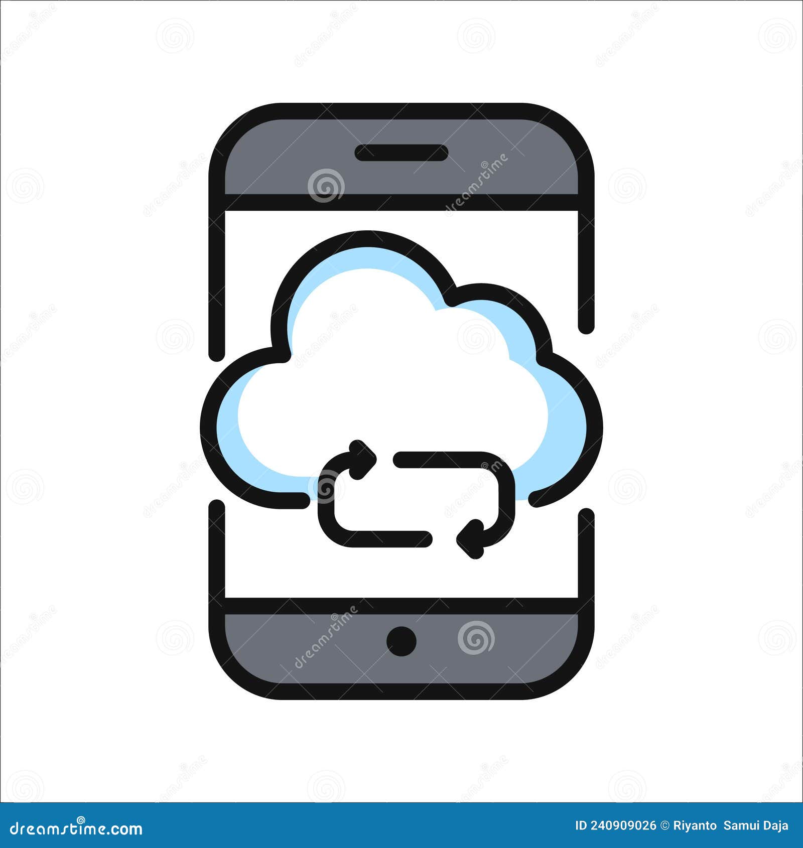 Mobile Apps Syncing Icon Color Illustration Design Stock Vector ... Mobile Apps Syncing Icon Color Illustration Design Stock Vector ...