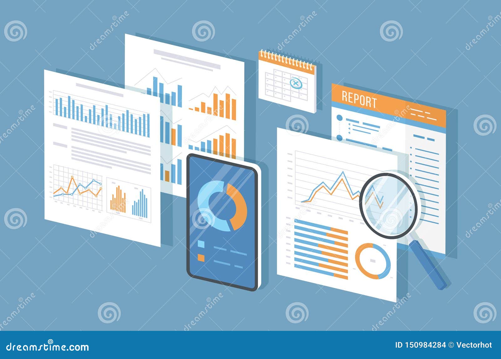 Mobile Auditing, Data Analysis, Statistics, Research. Tablet With ...