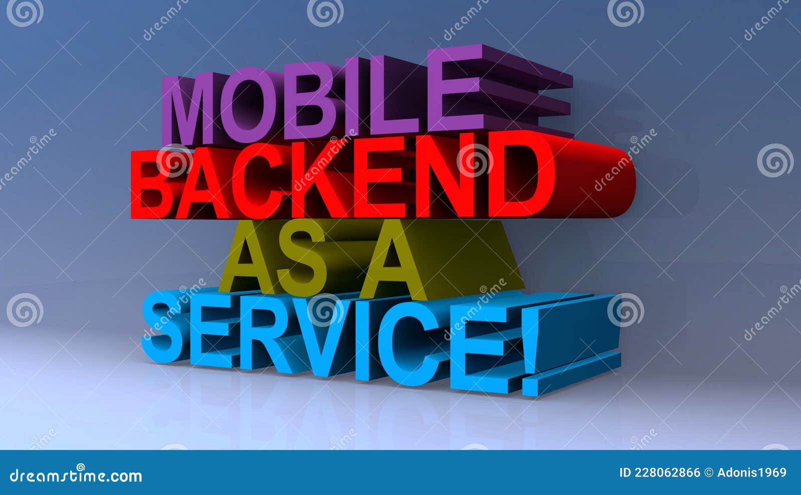 Mobile Backend As a Service on Blue Stock Illustration - Illustration ...