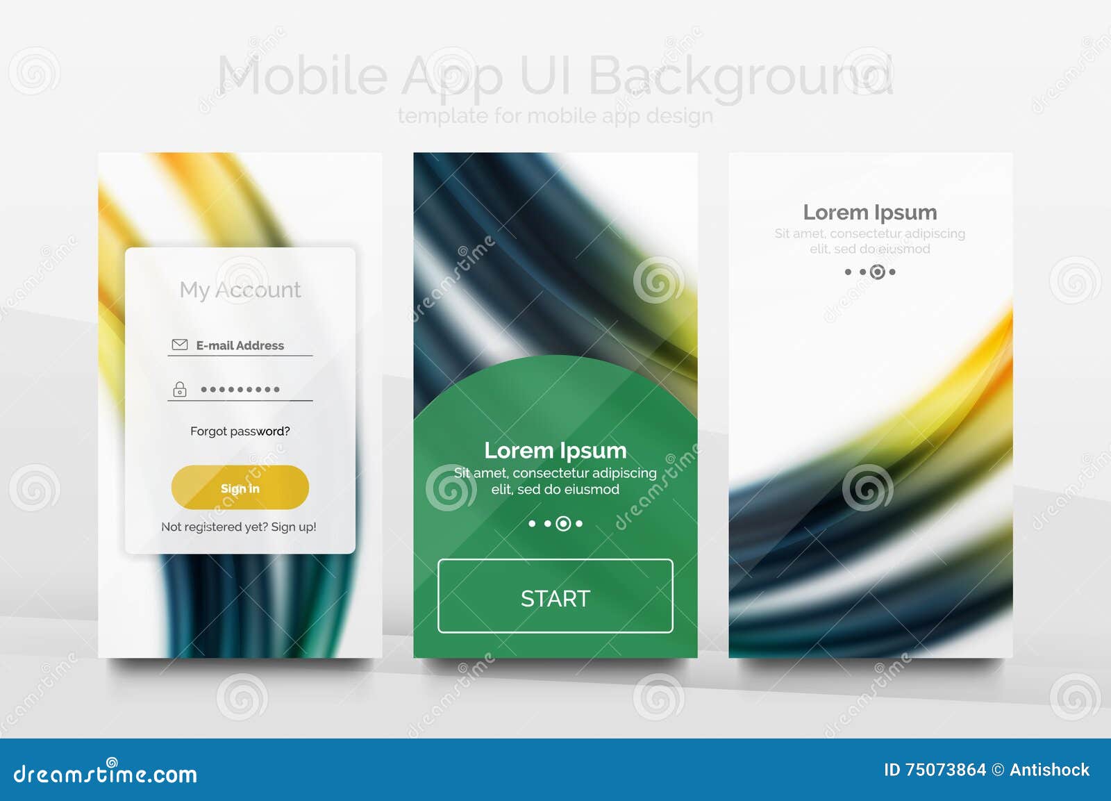 Mobile background ui stock vector. Illustration of menu - 75073864