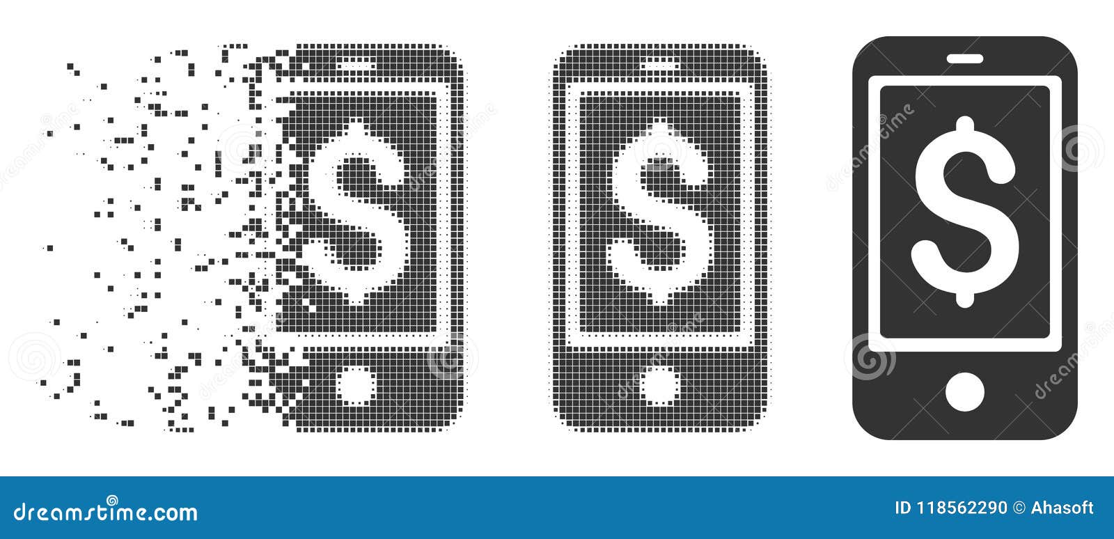 Mobile Balance Decomposed Pixel Halftone Icon Stock Vector ... Mobile Balance Decomposed Pixel Halftone Icon Stock Vector ...