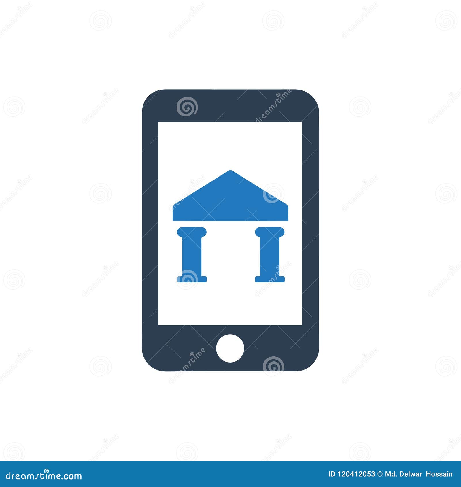 Mobile Bank Icon stock vector. Illustration of mobile - 120412053
