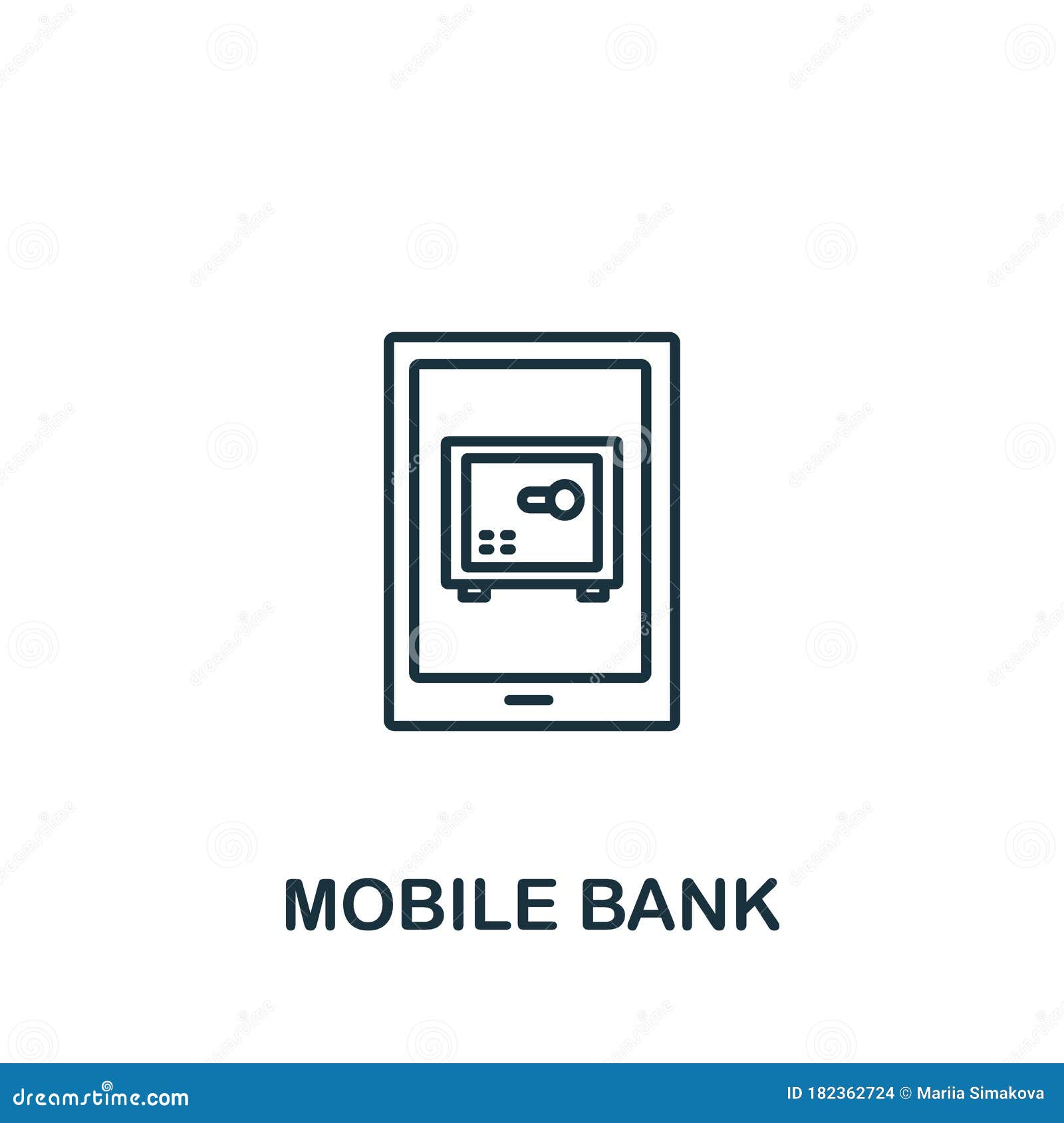 Mobile Bank Icon from Security Collection. Simple Line Element Mobile ...