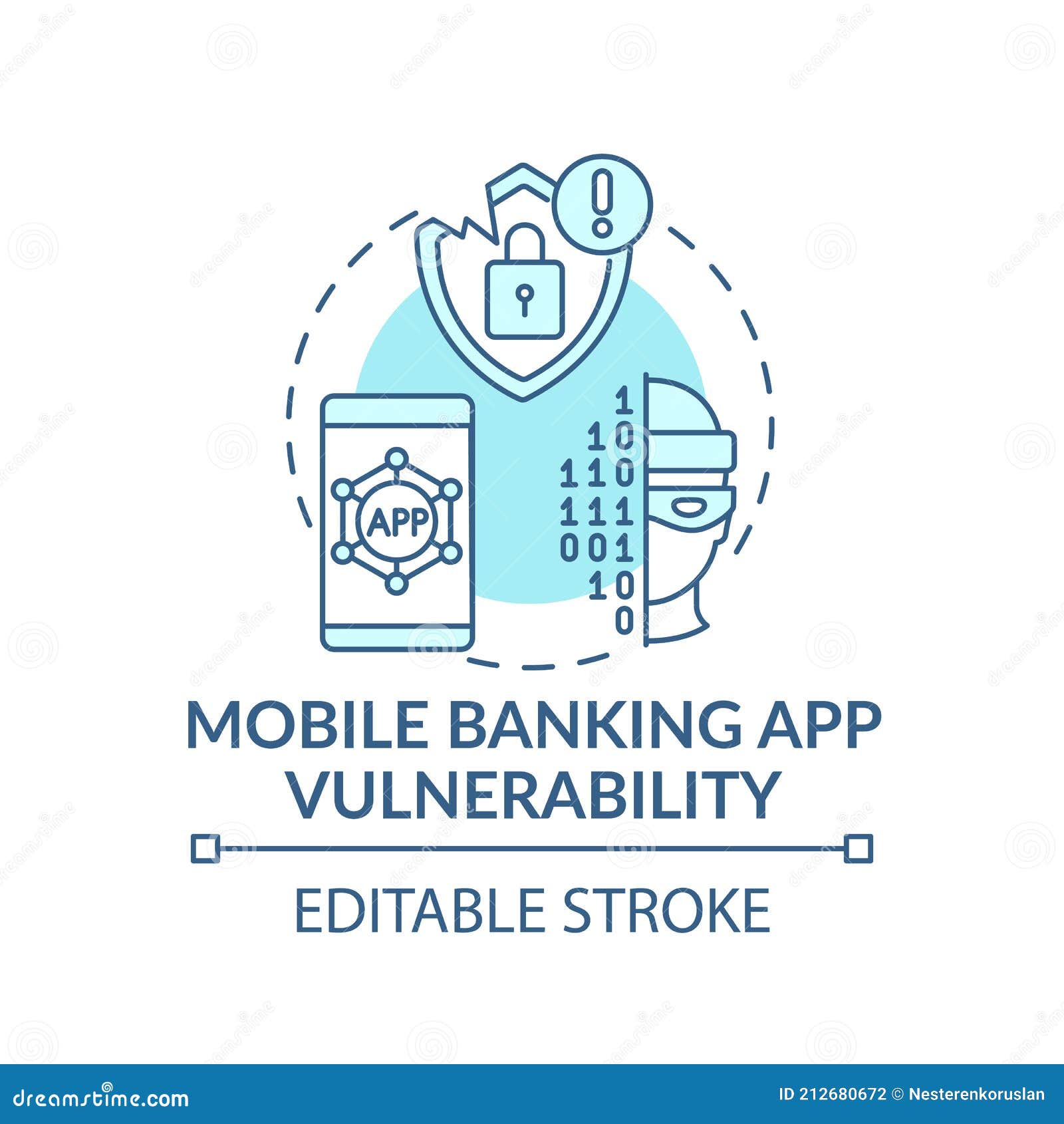 Mobile Banking App Vulnerability Concept Icon Stock Vector ...