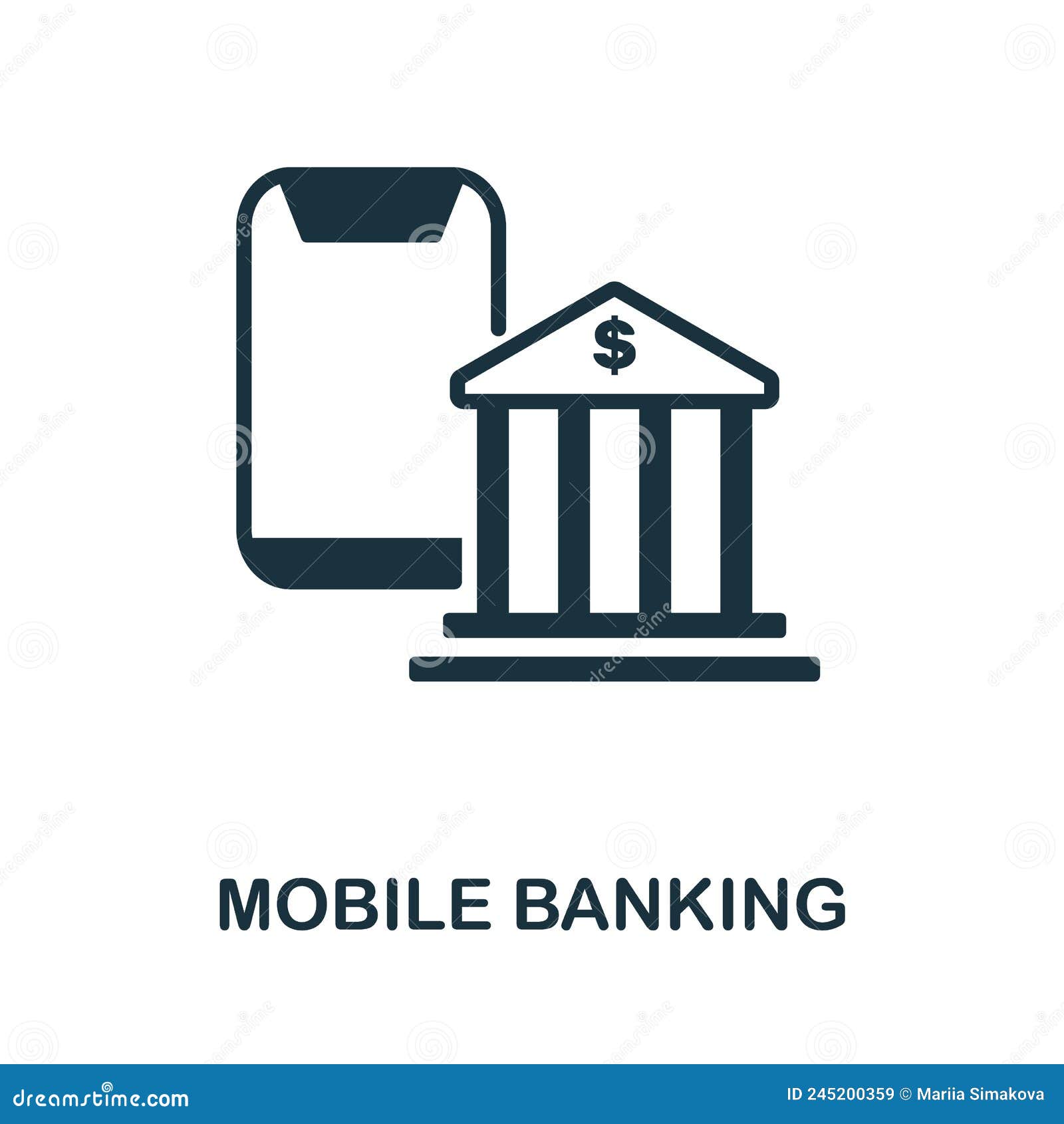 Mobile Banking Icon. Monochrome Simple Mobile Banking Icon for ...