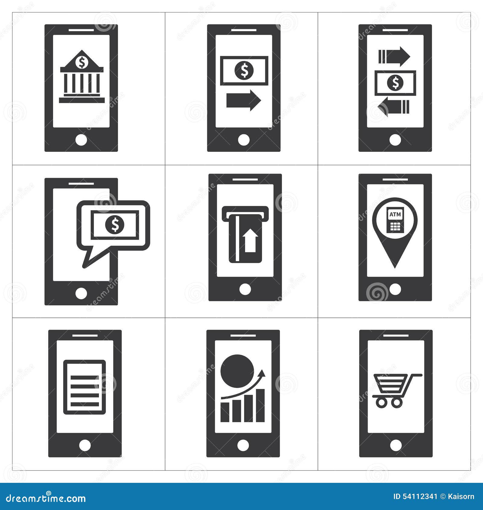 Mobile banking icon stock vector. Illustration of icon - 54112341