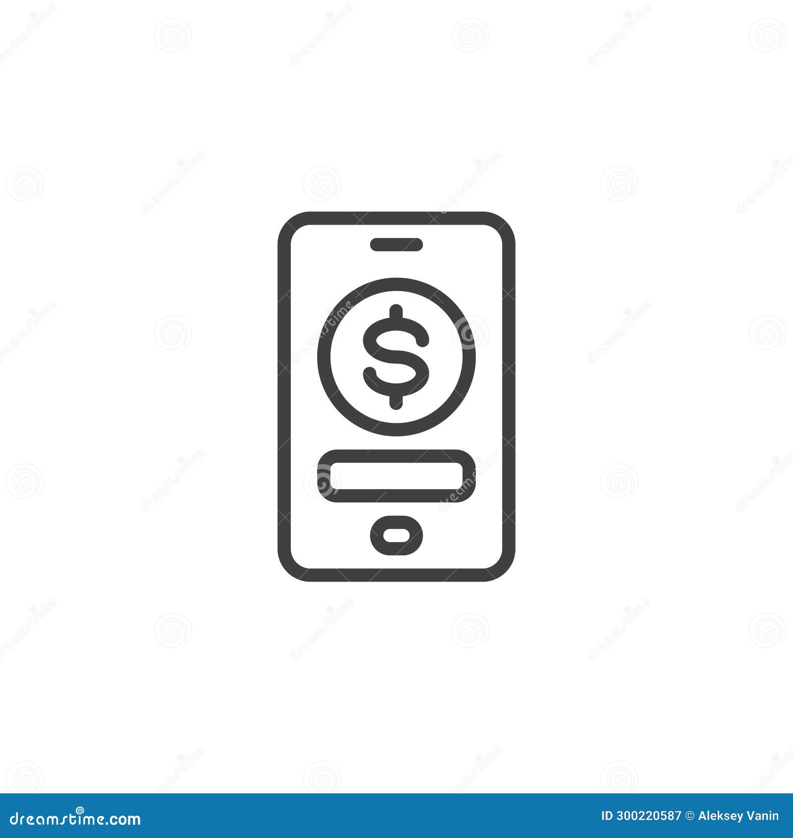 Mobile Banking Interface Line Icon Stock Illustration - Illustration of ...