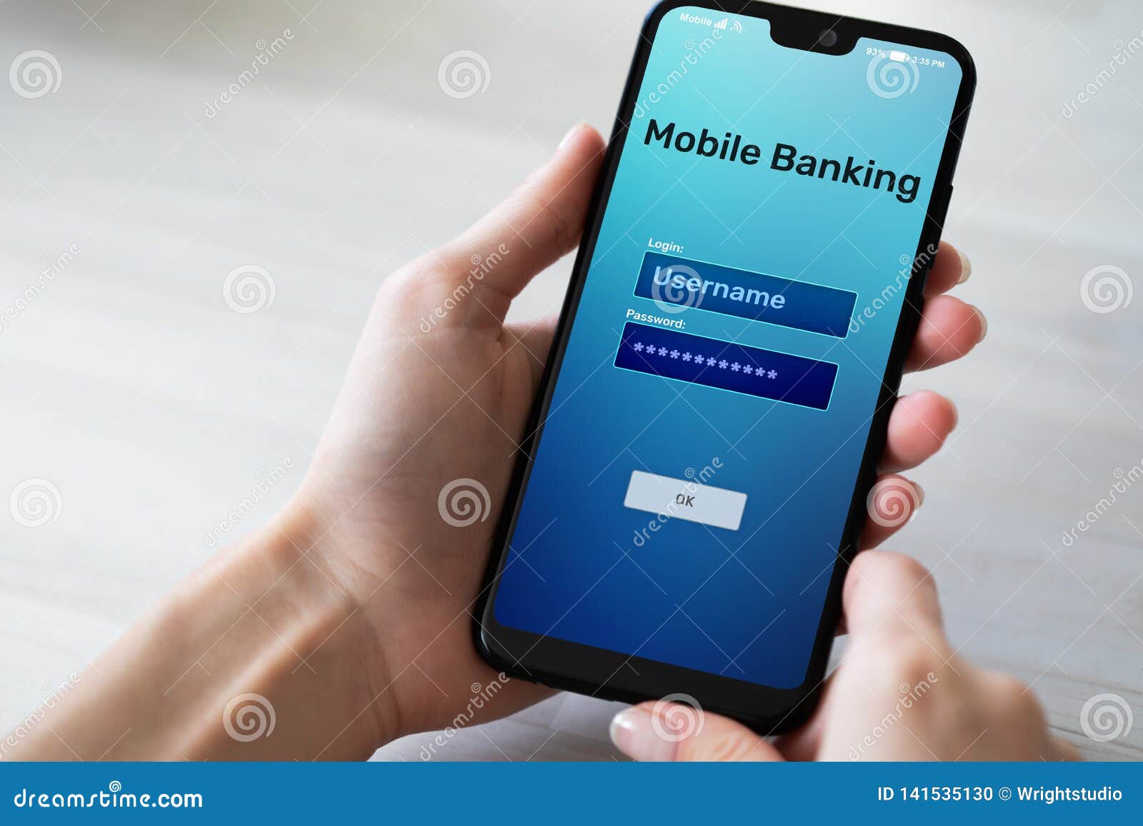 Mobile Banking Internet Payment Application on Smartphone Screen. Stock ...