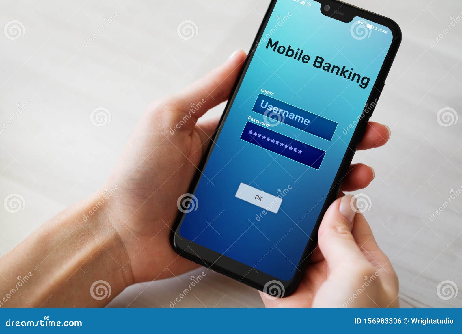 Mobile Banking Internet Payment Application on Smartphone Screen. Stock ...