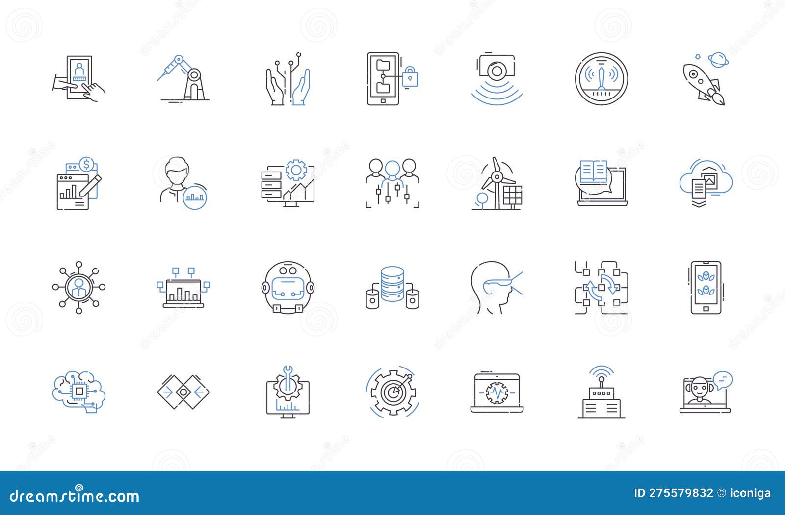 Mobile Banking Line Icons Collection. Convenience, Accessibility ...