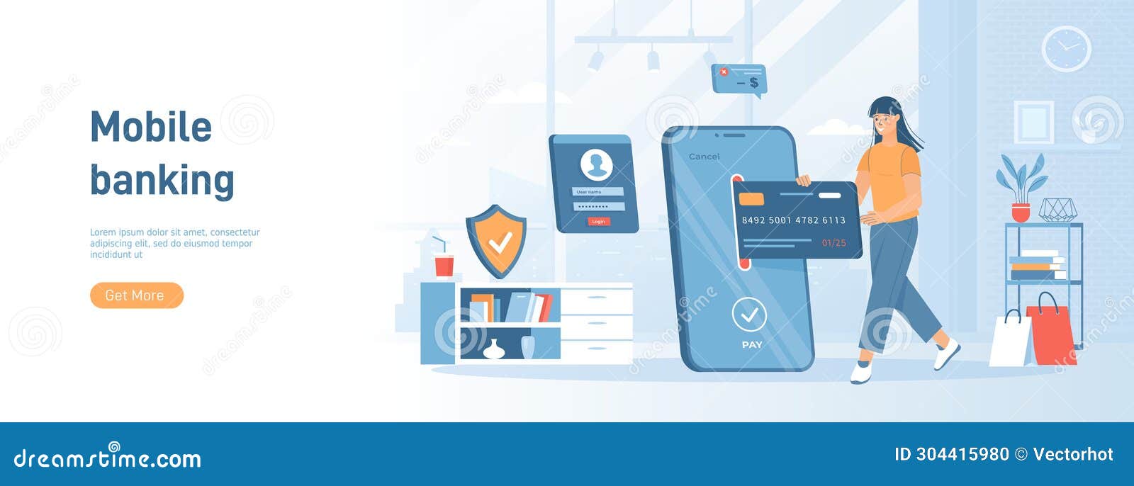 Mobile Banking, Online Internet Payment. Mobile Application, Service ...