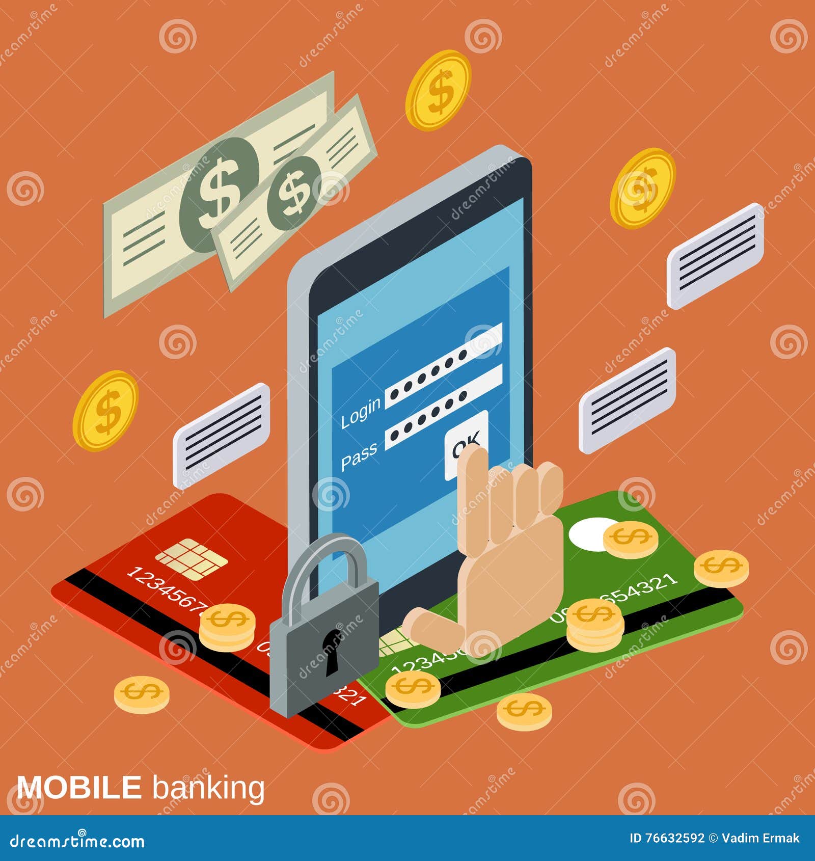 Mobile Banking, Online Payment, Money Transaction Vector Concept Stock ...