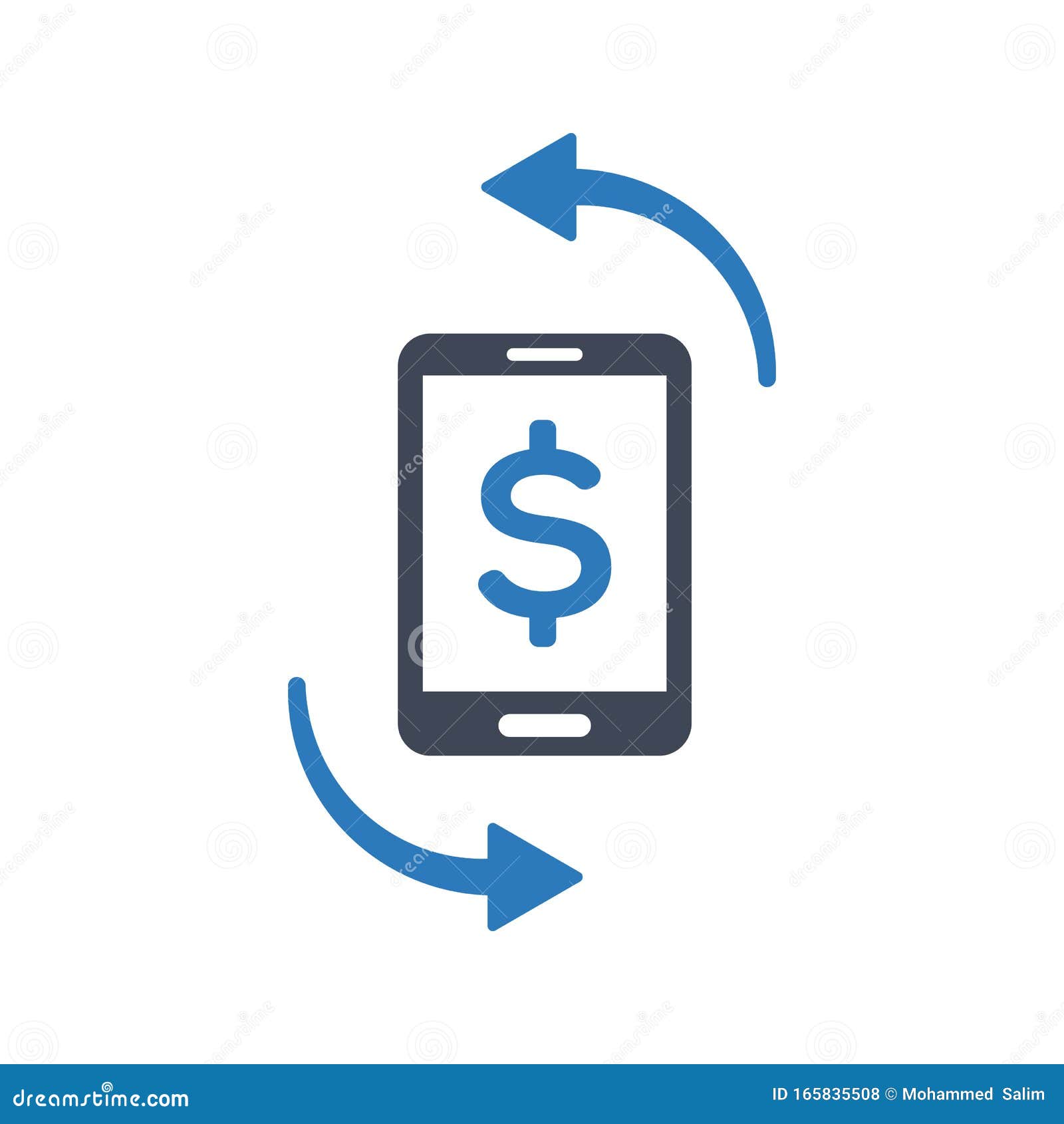 Mobile Banking Transaction Icon Stock Vector - Illustration of mobile ...