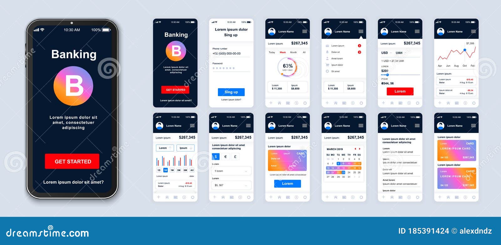 Mobile Banking UI App Smartphone Interface Vector Stock Vector ...