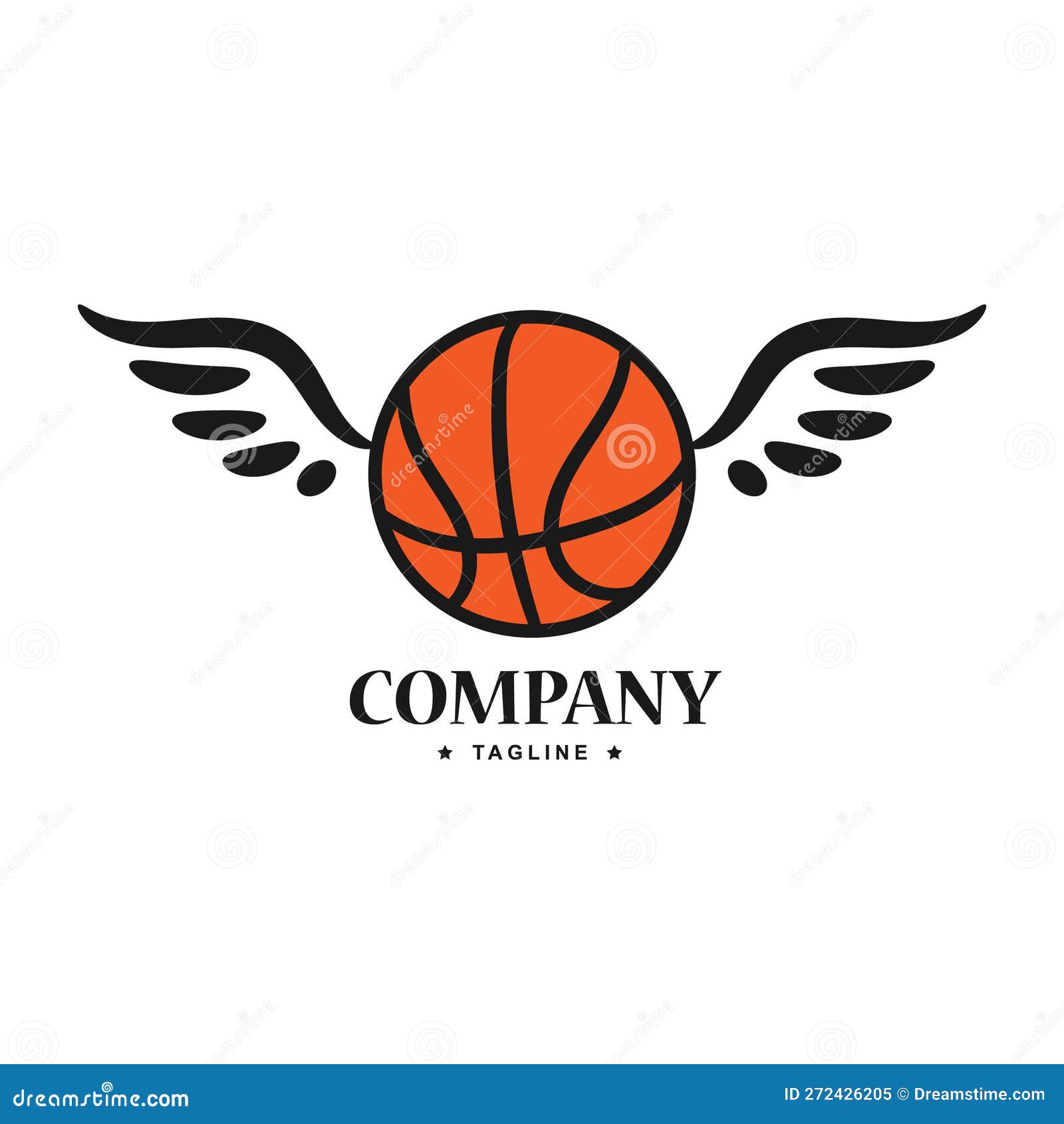 Winged basketball stock vector. Illustration of angels - 272426205
