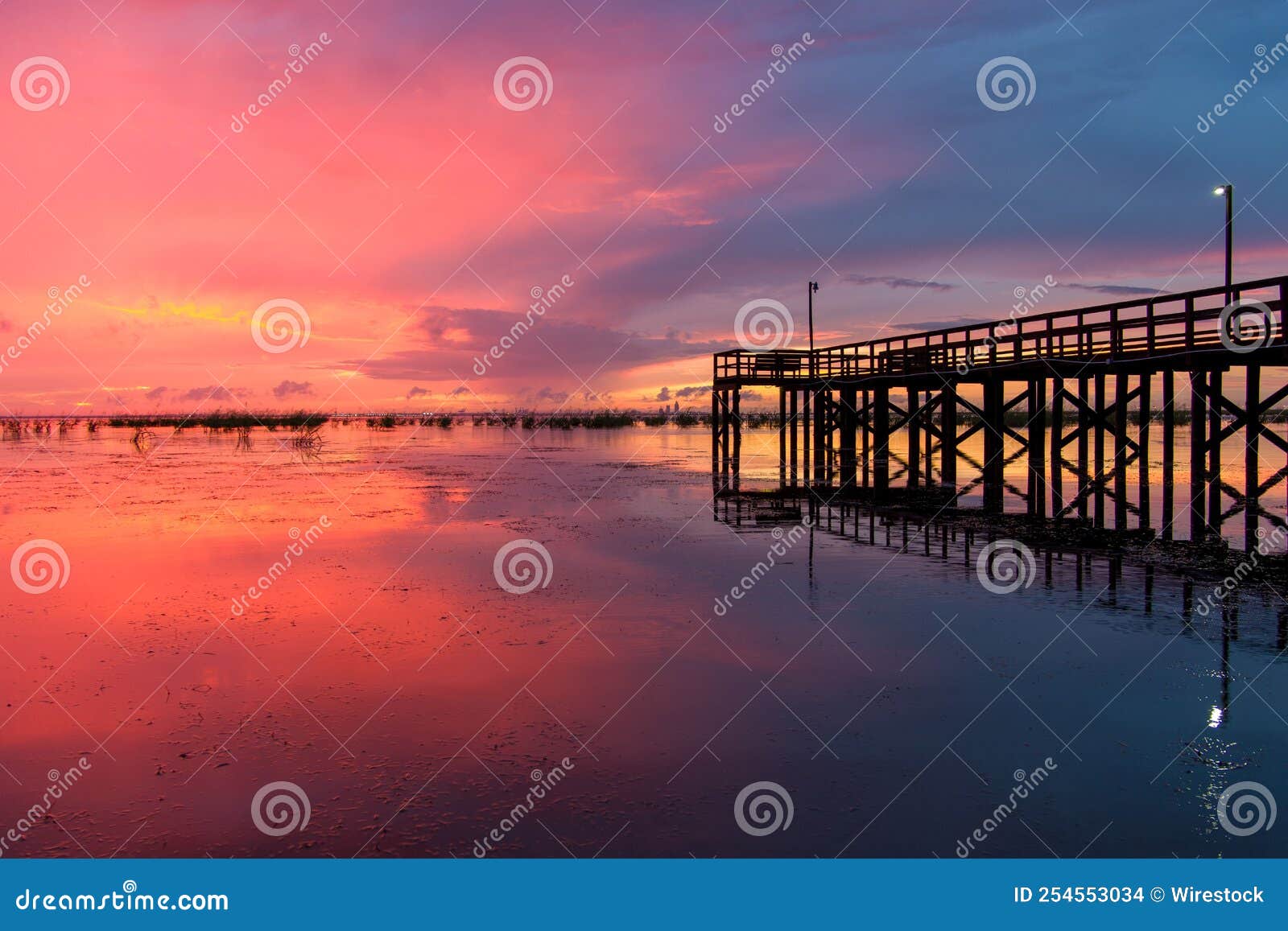Pier on the Eastern Shore of Mobile Bay Stock Photo - Image of mobile ...