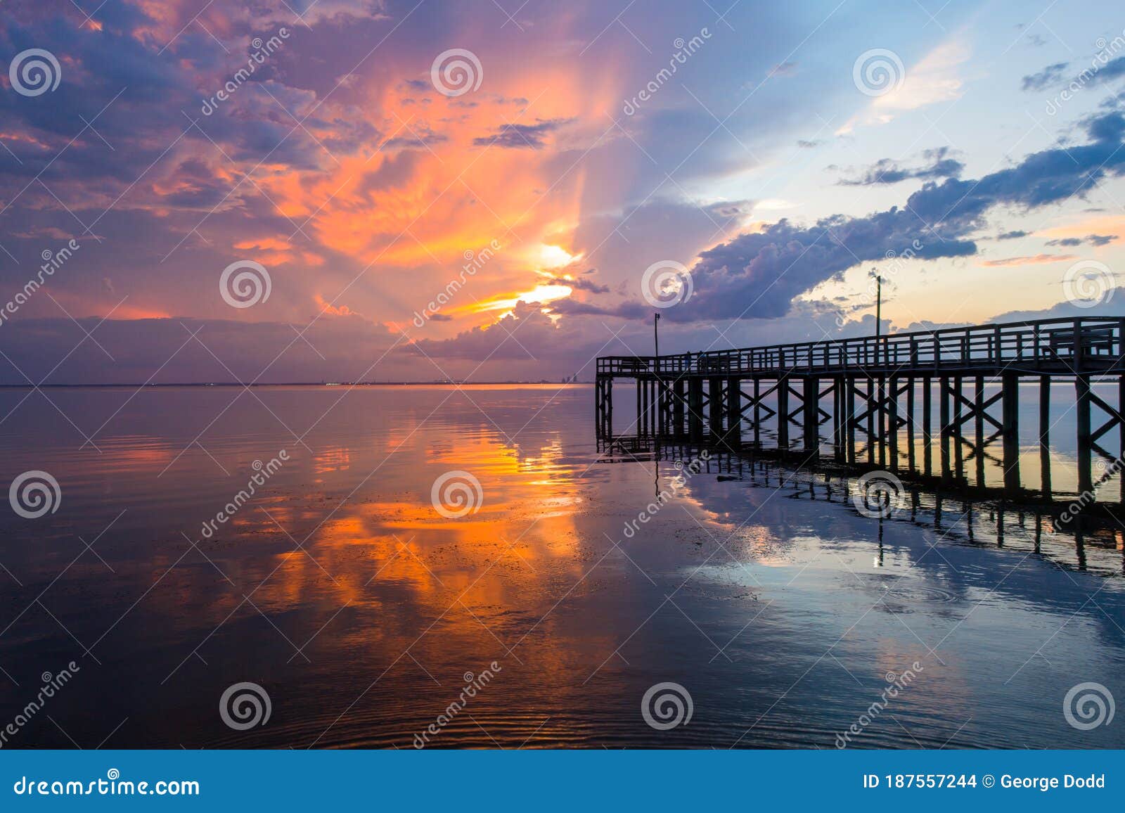 Mobile Bay at Sunset on the Alabama Gulf Coast in June 2020 Stock Photo ...