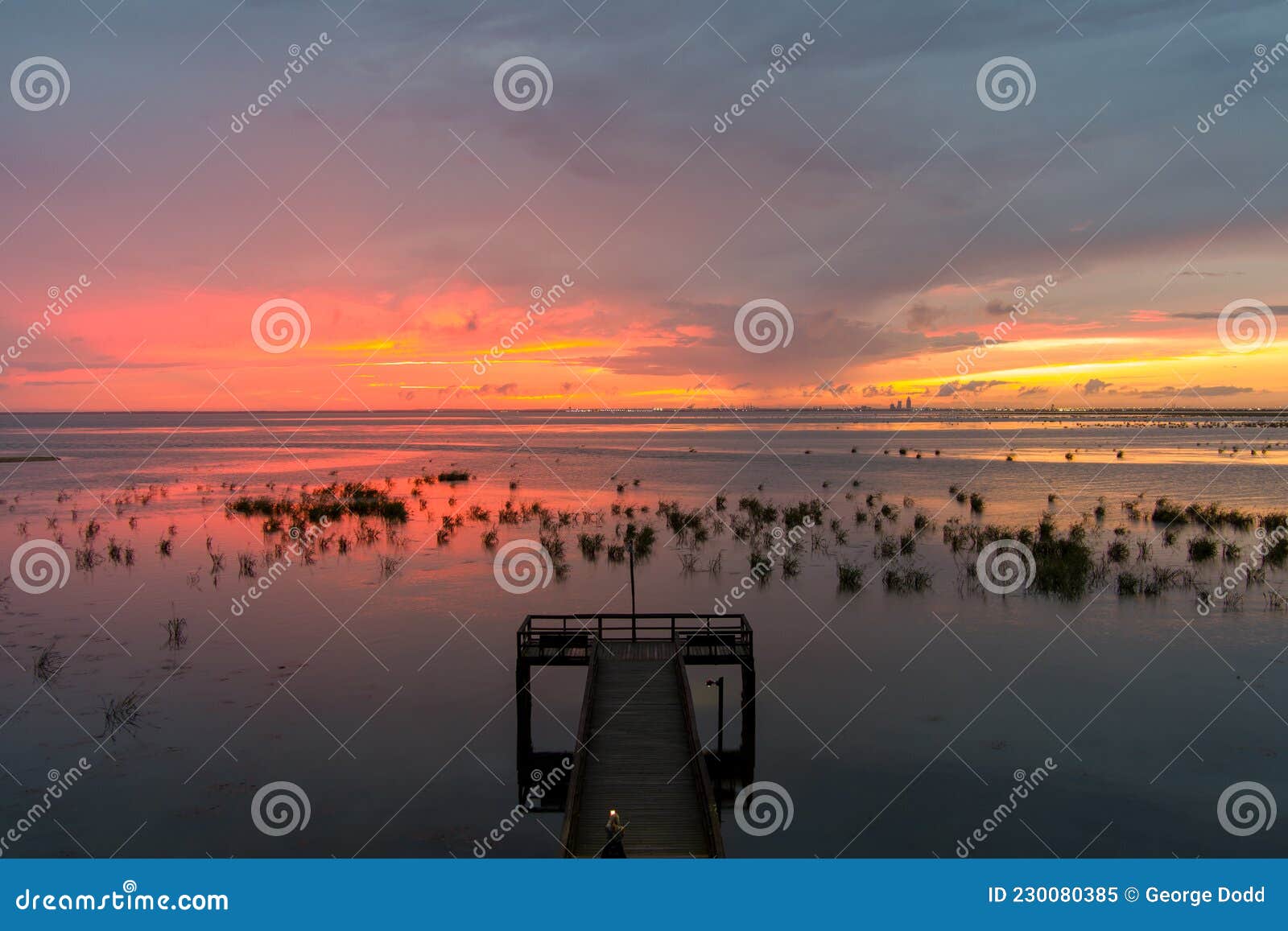 Mobile Bay at Sunset in September of 2021 Stock Image - Image of scenic ...