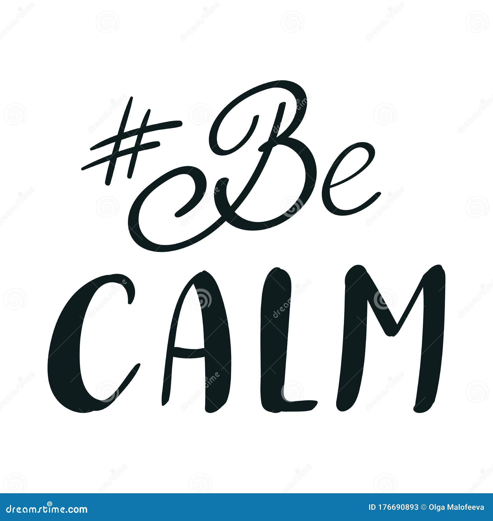 Be calm letters stock vector. Illustration of poster - 176690893