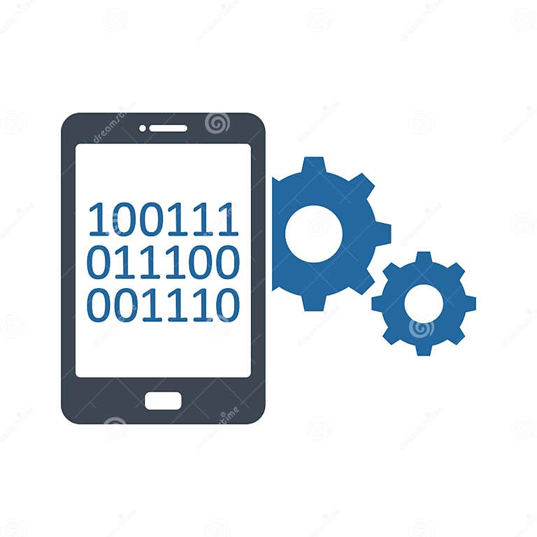 Mobile Binary Settings Color Vector Icon Which Can Easily Modify or ...