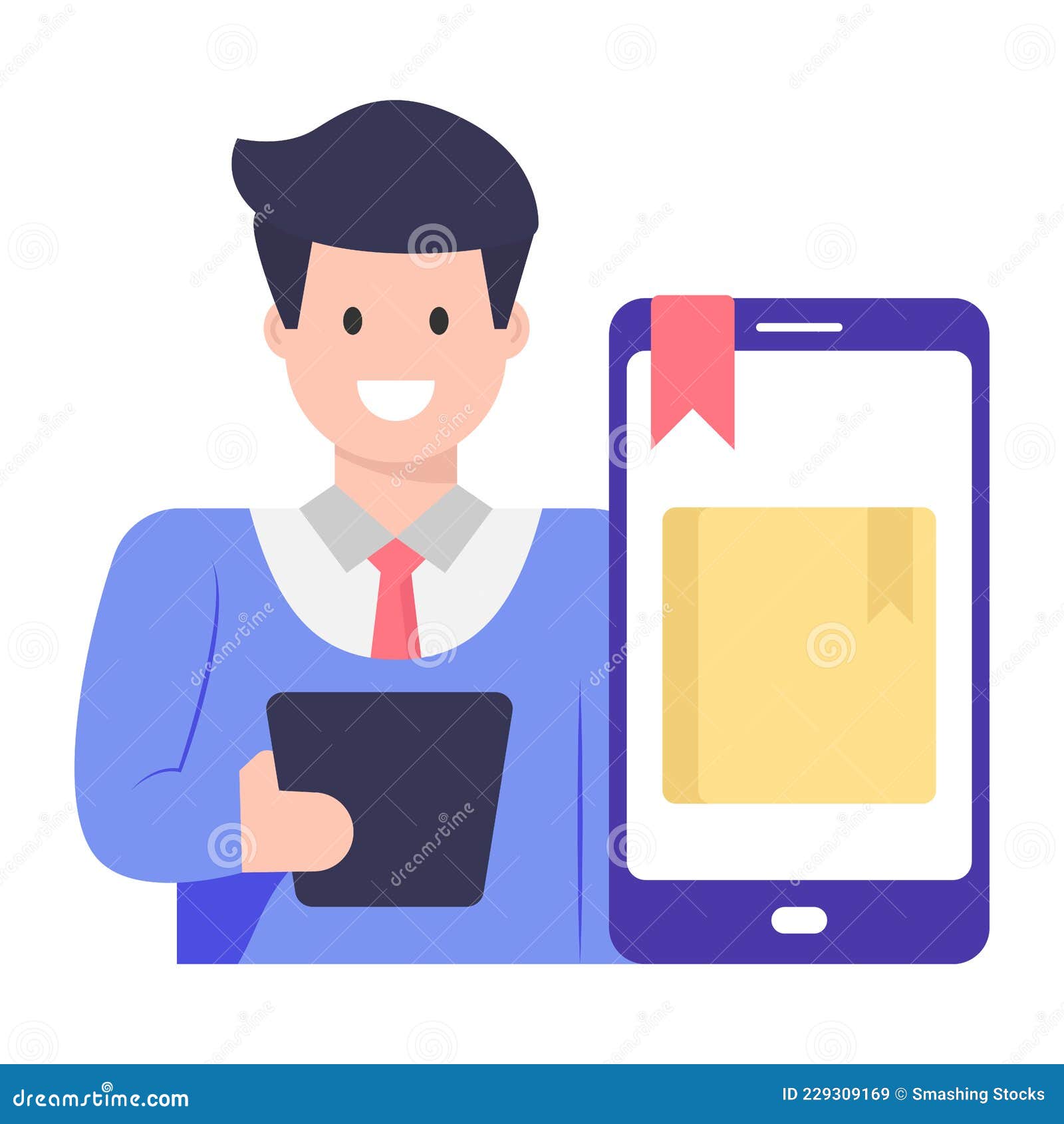 Mobile Book stock vector. Illustration of book, icon - 229309169