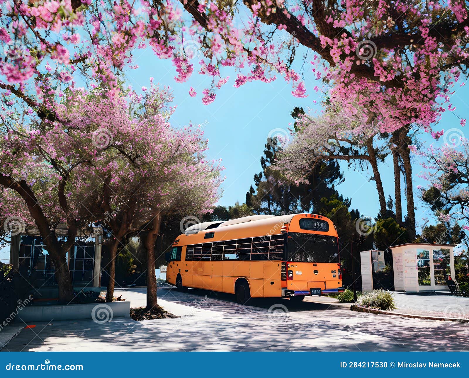 Mobile Book Library Bus, Generative AI Illustration Stock Illustration ...