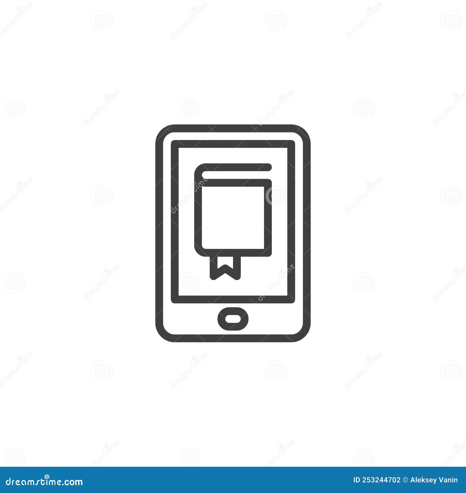 Mobile book line icon stock illustration. Illustration of mobile ...