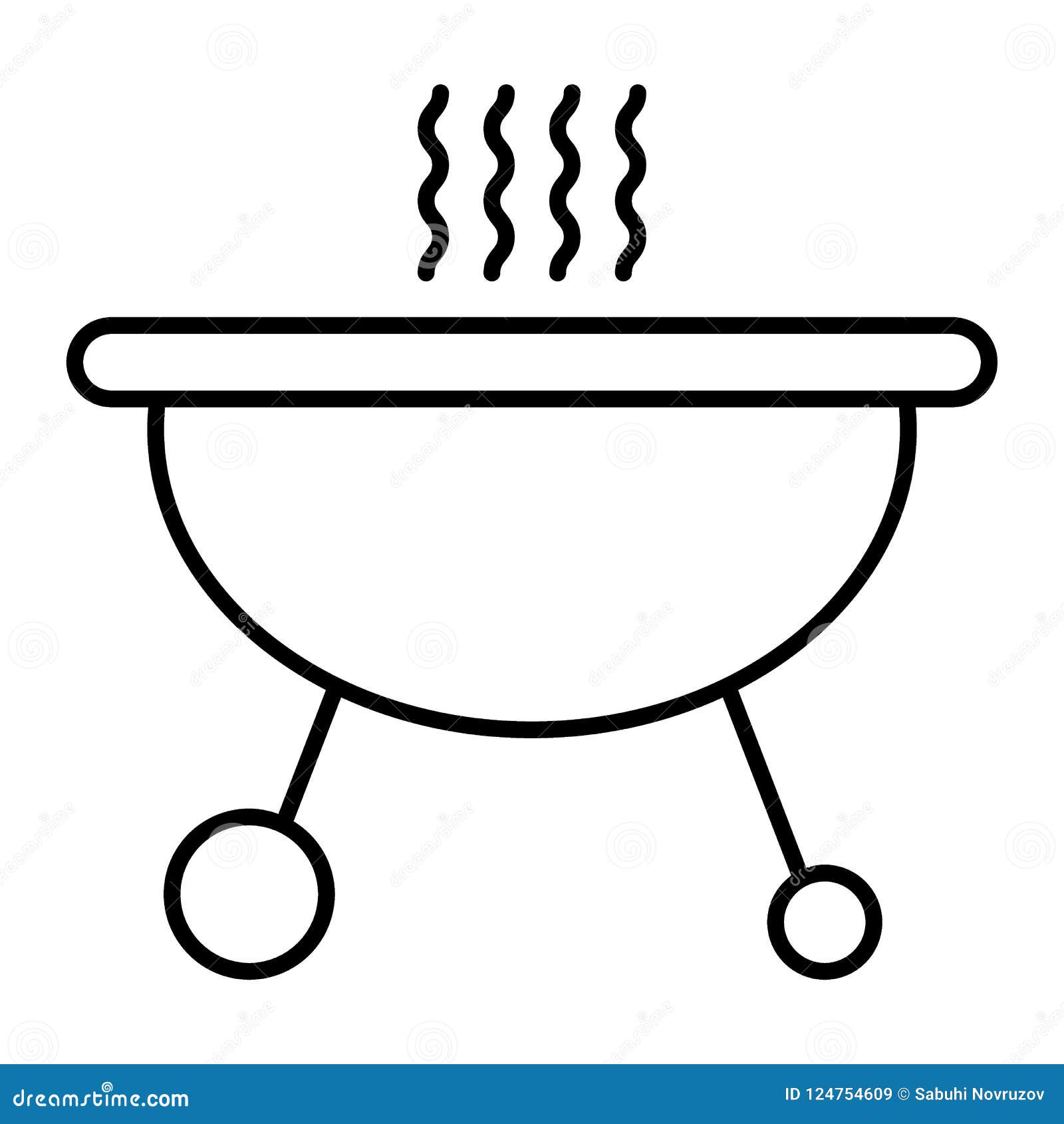 Mobile Brazier Thin Line Icon. Barbeque Vector Illustration Isolated On ...