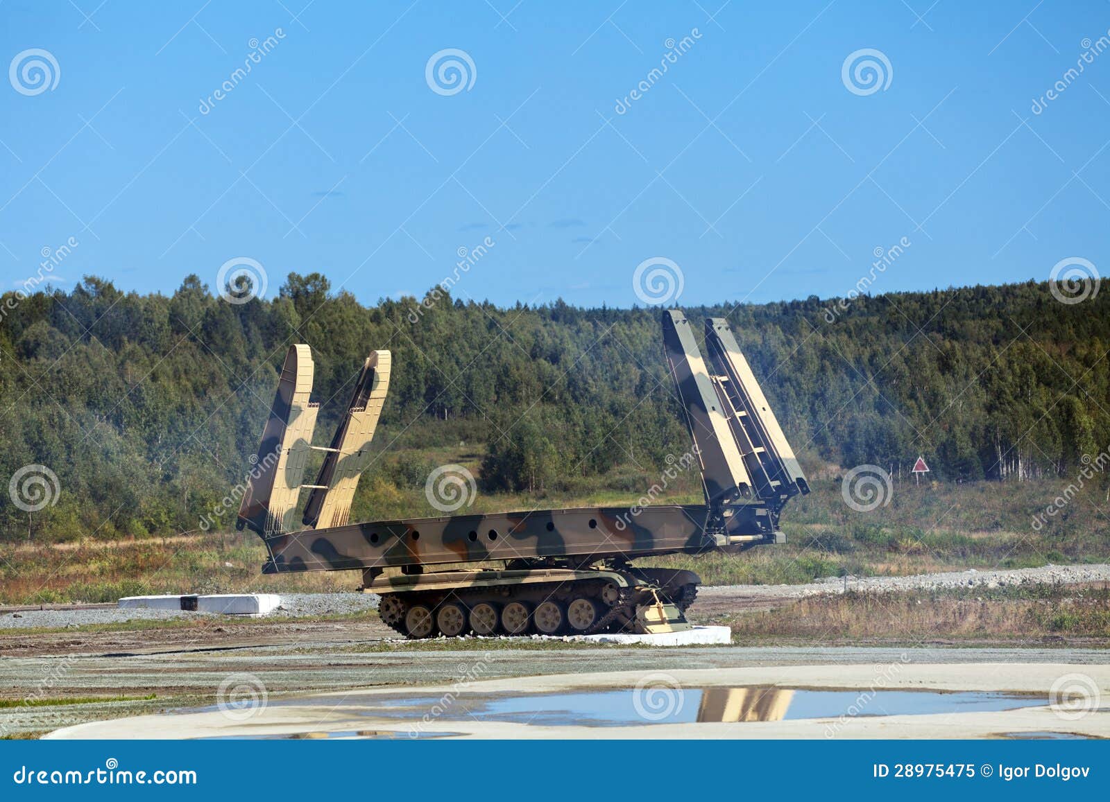 Mobile bridge stock image. Image of armoured, field, bridged - 28975475