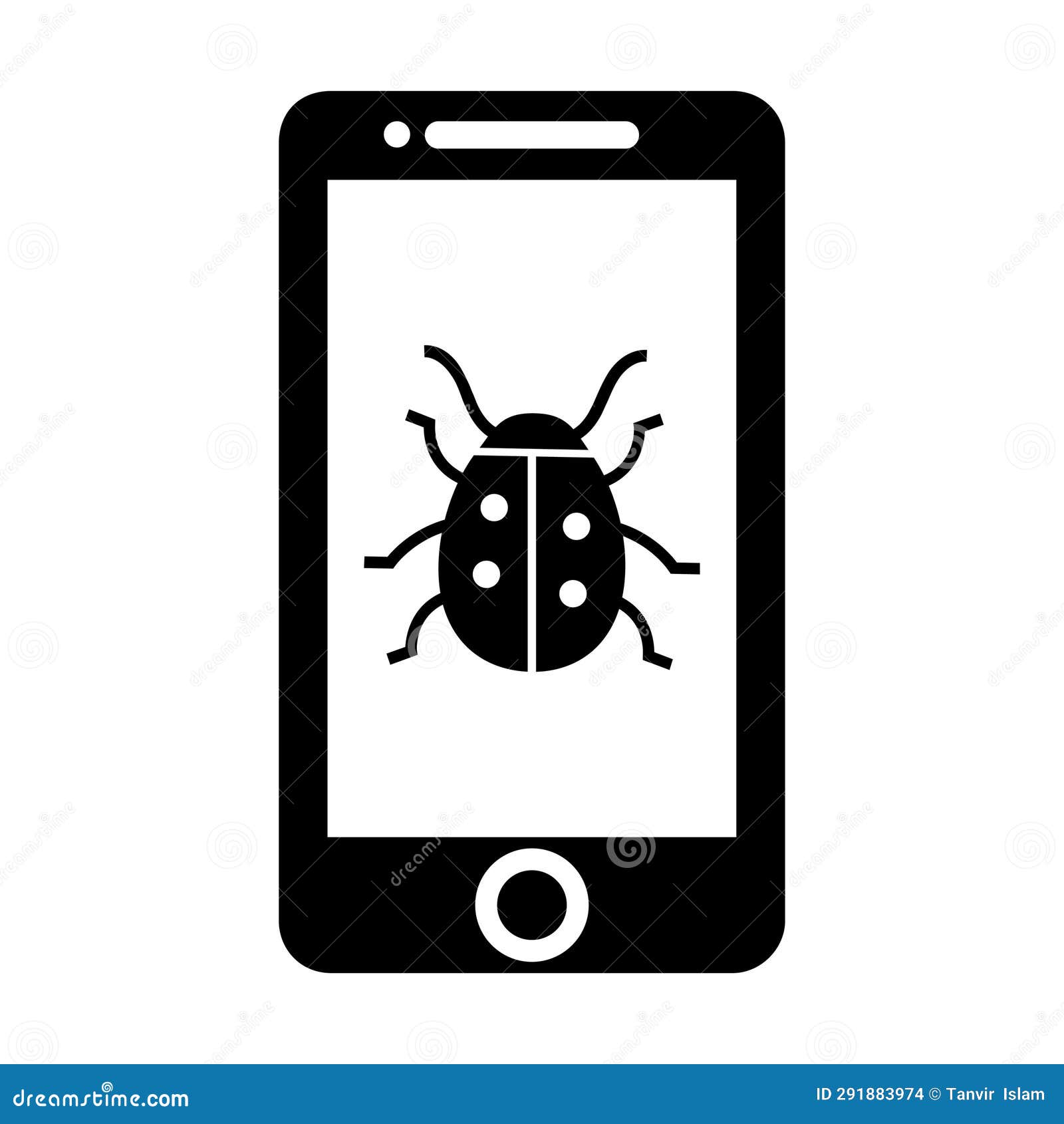 Mobile Bug Icon stock illustration. Illustration of repair - 291883974