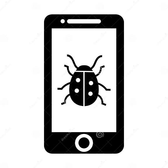 Mobile Bug Icon stock illustration. Illustration of repair - 291883974