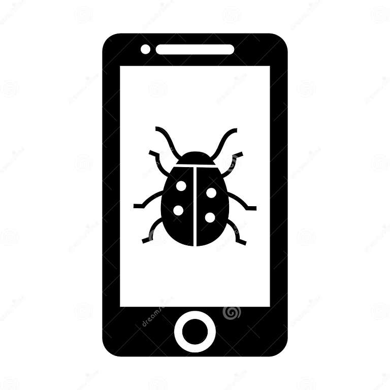 Mobile Bug Icon stock illustration. Illustration of repair - 291883974