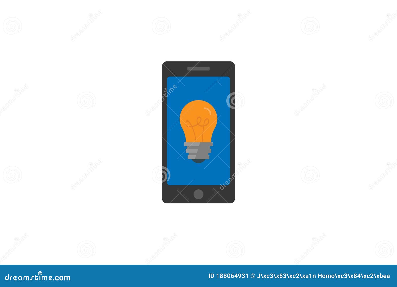 Mobile and Bulb Icon on Screen Vector Illustration Stock Vector ...