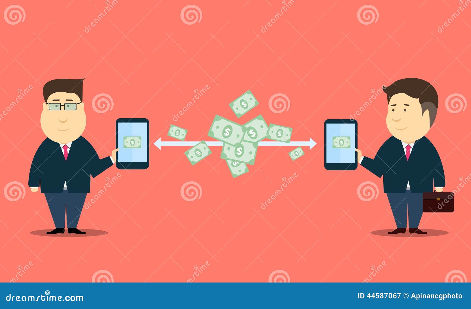 Mobile Business on Line Transaction Vector Backgrounds Stock Vector ...