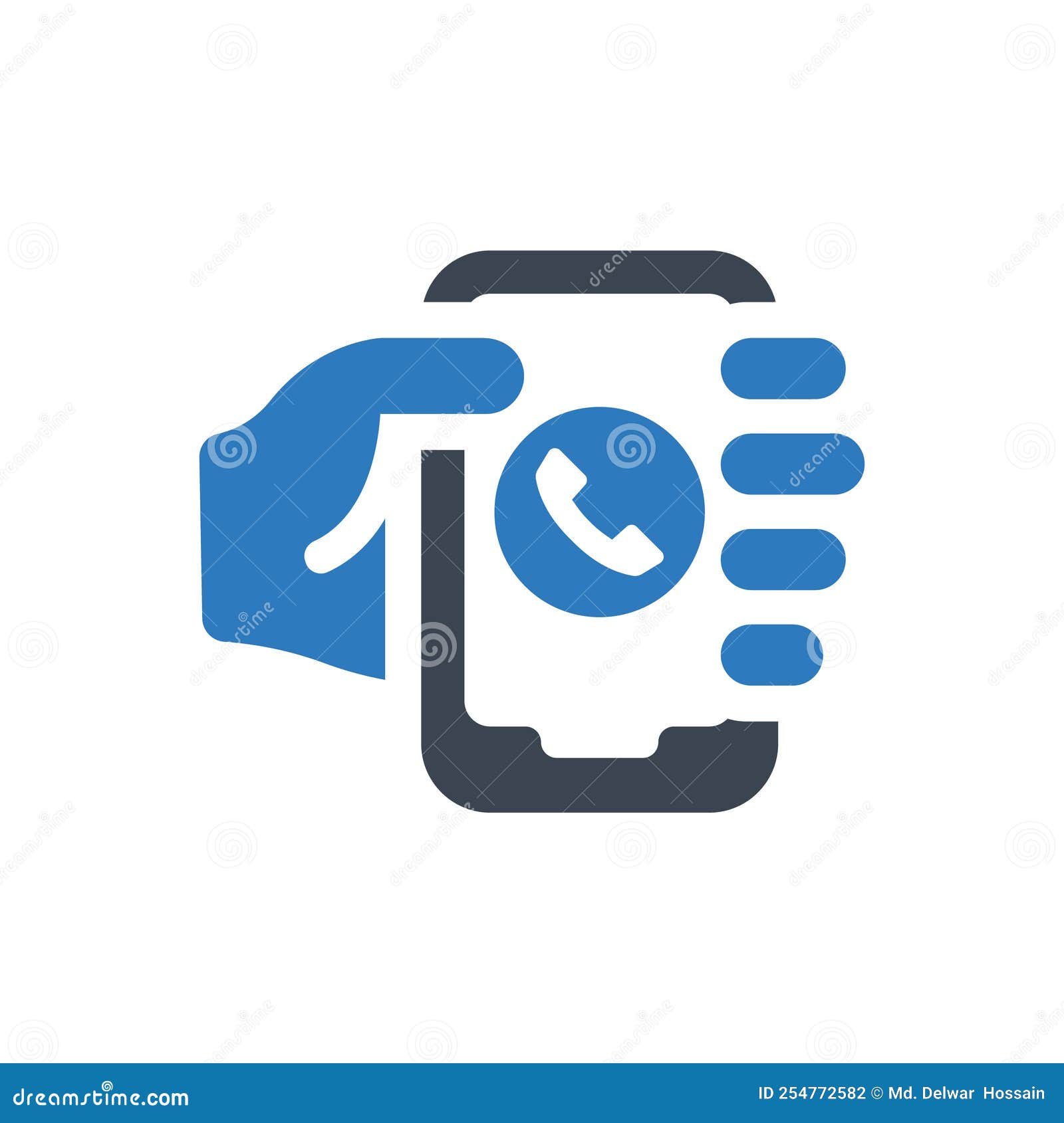 Mobile call icon stock vector. Illustration of smartphone - 254772582