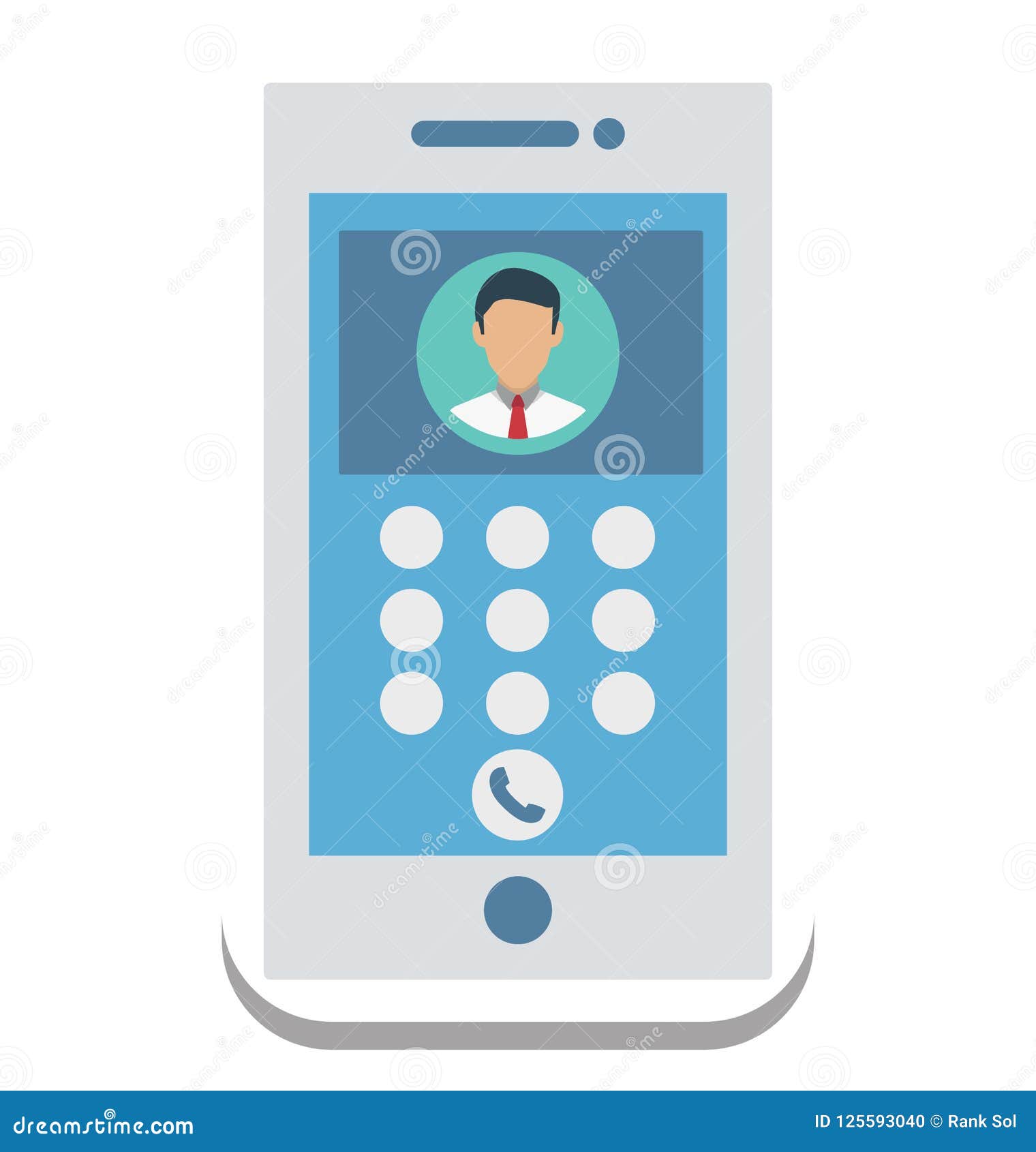 Mobile Call, Person Isolated Vector Icon Stock Vector - Illustration of ...