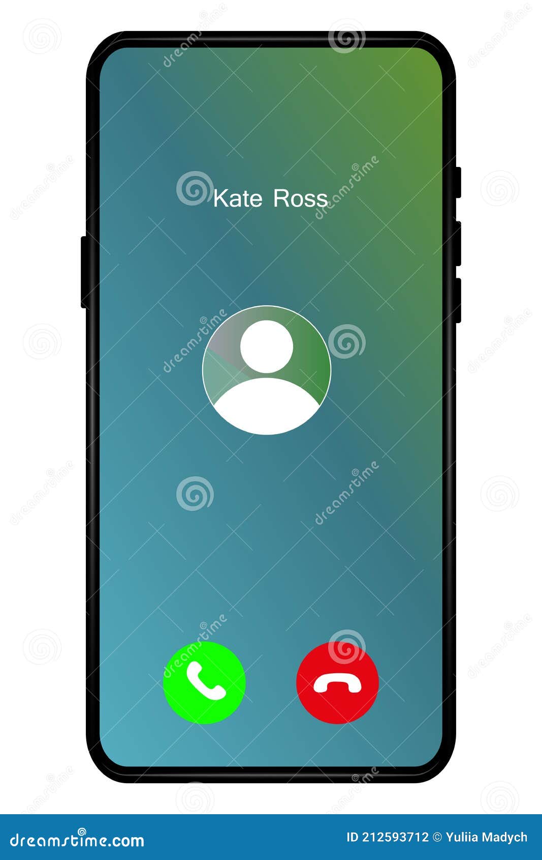 Mobile Call Screen Template, Incoming Phone Call Interface on ...