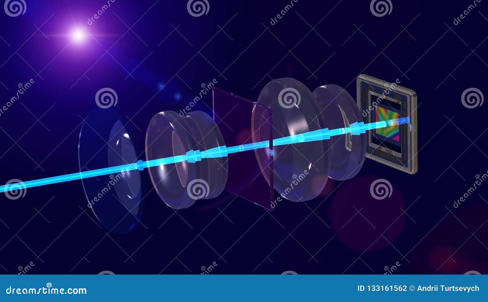 Mobile Camera Concept Lens and Sensor, Technology Stock Illustration ...