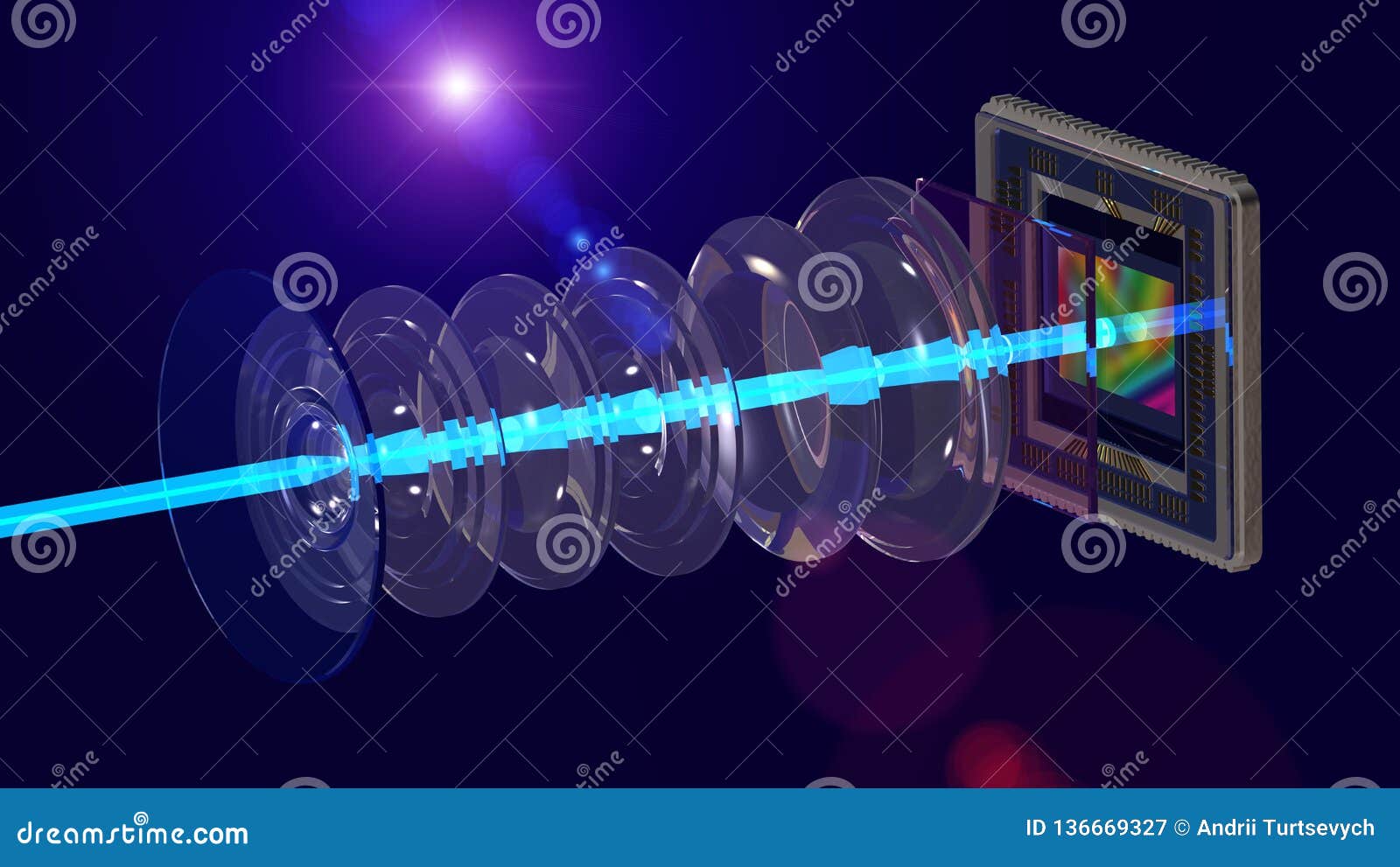 Mobile Camera Concept, Lens and Smartphone Sensor Stock Illustration ...