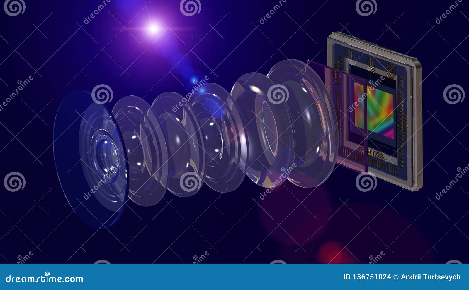 Mobile Camera Concept, Lens and Smartphone Sensor Stock Illustration ...