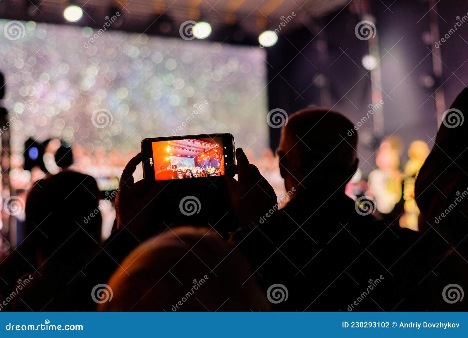 Mobile Camera Filming the Performance of the Concert Editorial ...