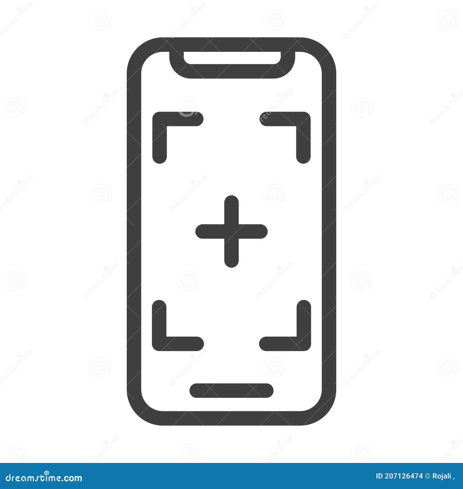Mobile Camera Icon Logo with Outline Stroke Vector Design Stock Vector ...