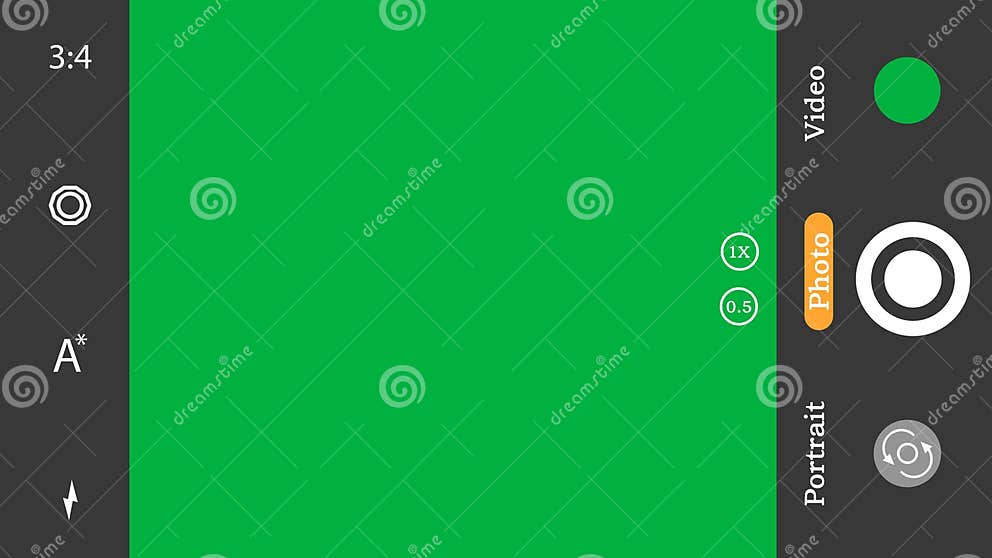 Mobile Camera Interface Illustration on Green Screen Stock Illustration ...