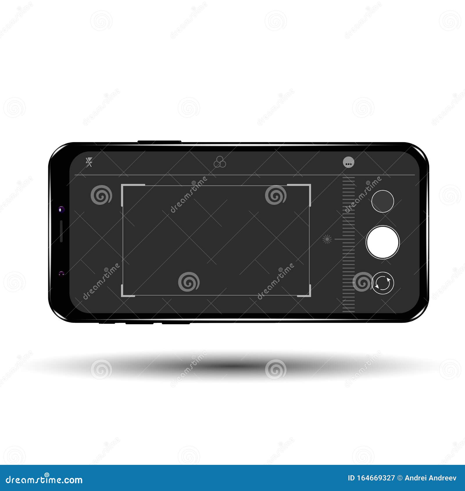 Mobile Camera Interface Template Background. Screen of Smartphone with ...